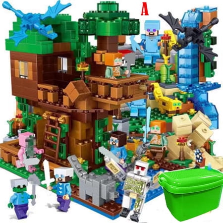 My World Bricks Set Mine Farm Mountain Cave Waterfall Village Jungle ...