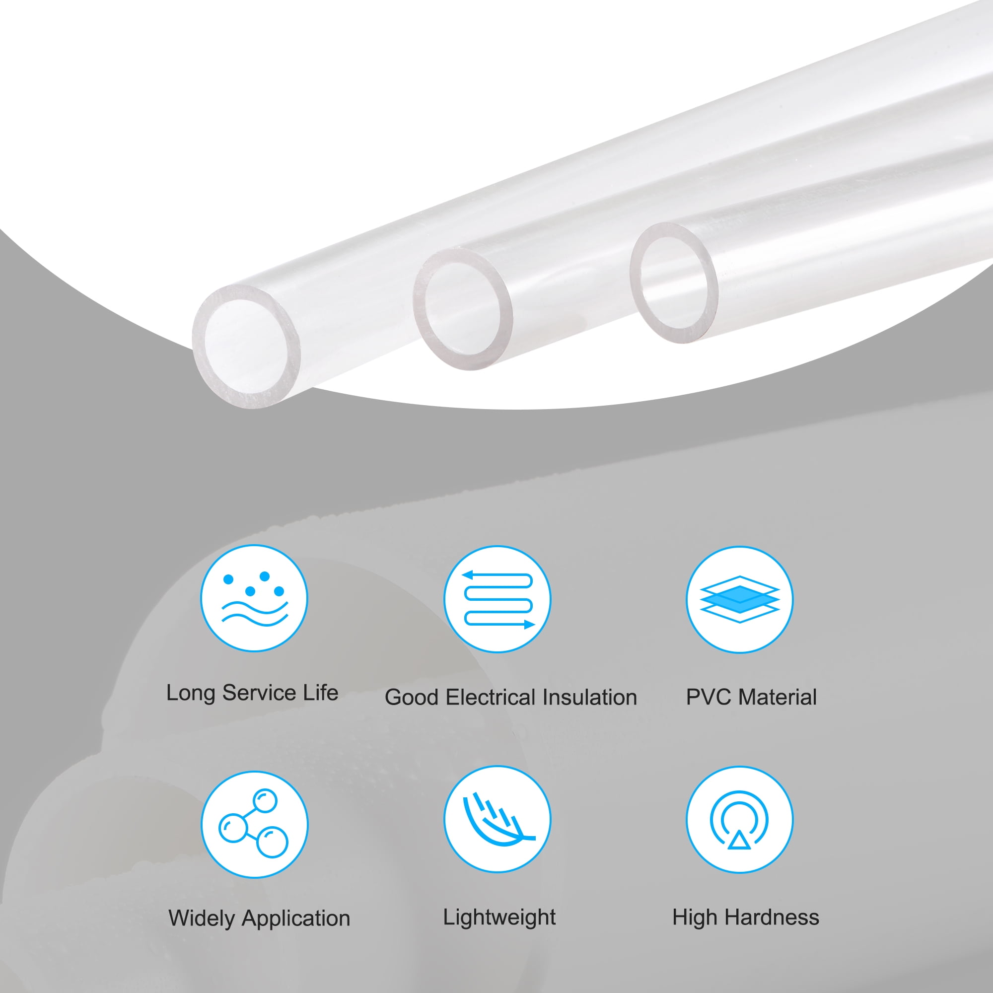 Buy Uxcell 12mm ID x 16mm OD 0.5m Clear PVC Pipe Rigid Water Pipe 3 Pack Online at Lowest Price ...