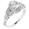 Pompeii 1 1/3 Ct Oval Diamond Vintage Halo Engagement Ring 14k White Gold Lab Grown - Walmart.com