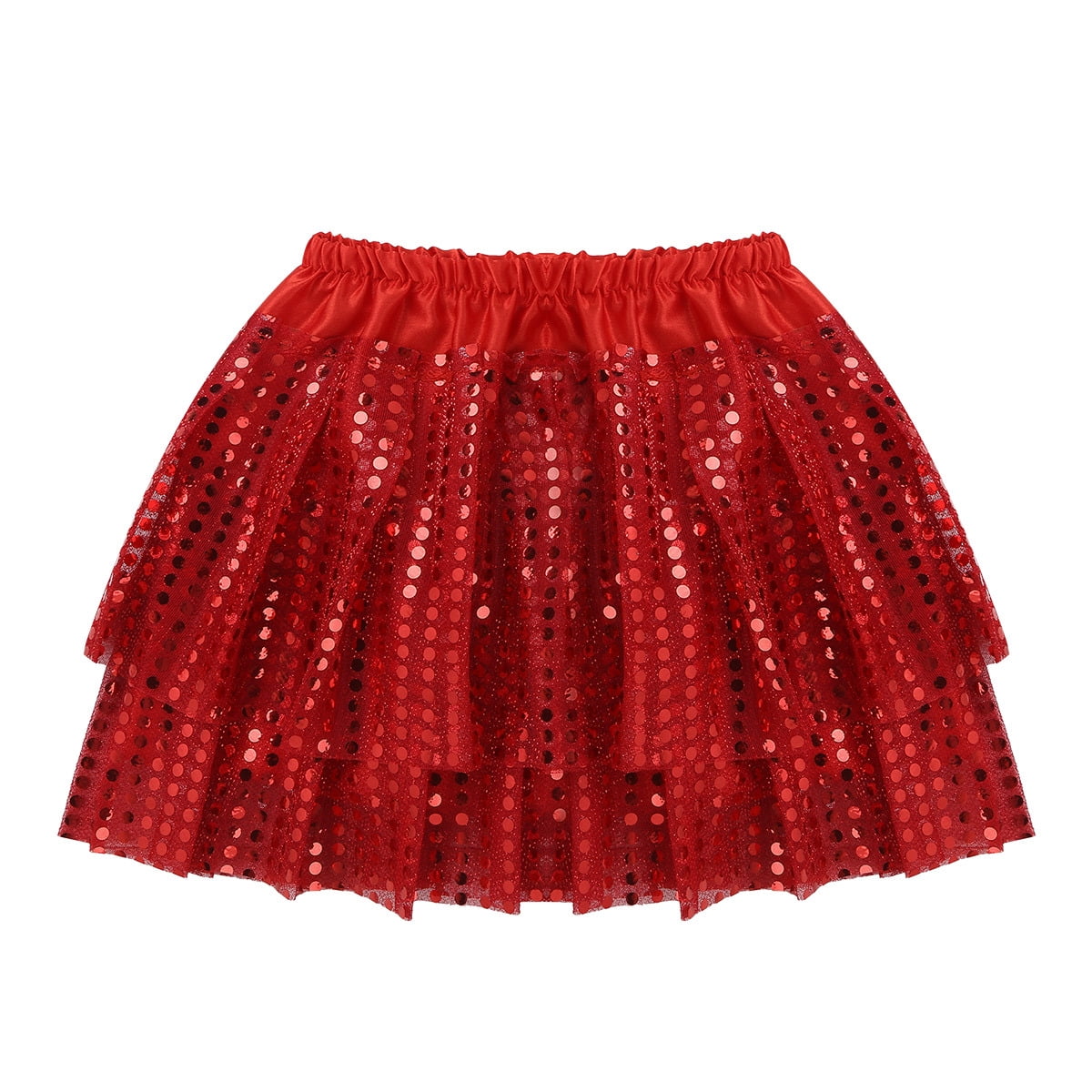 iEFiEL Kids Girls Shiny Sequins Jazz Latin Tango Costume Skirt Sparkly ...