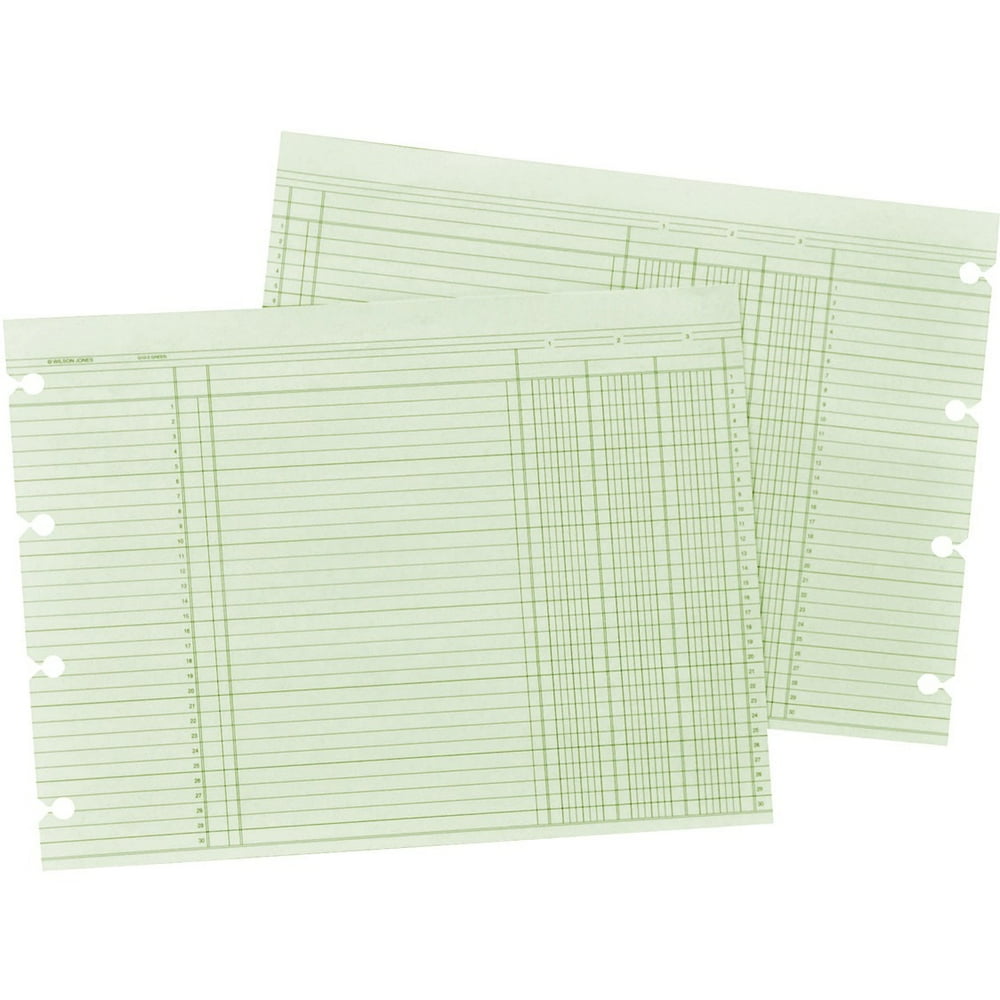 Wilson Jones, WLJG103, 3-column Numbered Ledger Paper, 100 / Pack ...