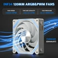 INF34 120MM PC Case Fan, Daisy-Chain, up to 2000RPM Cooling, 4-Pin PWM ...