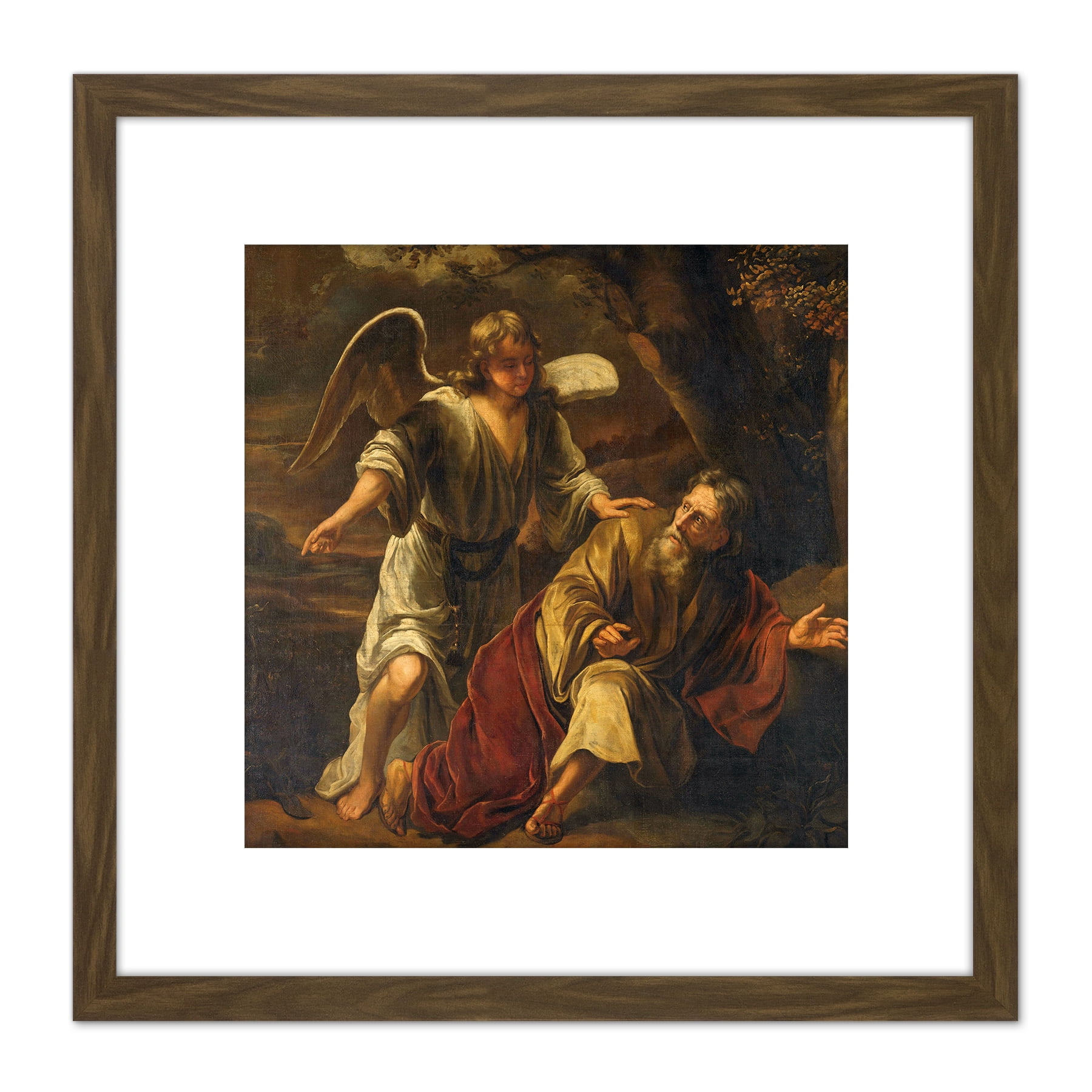 Ferdinand Bol Biblical Scene Angel Painting 8X8 Inch Square Wooden ...