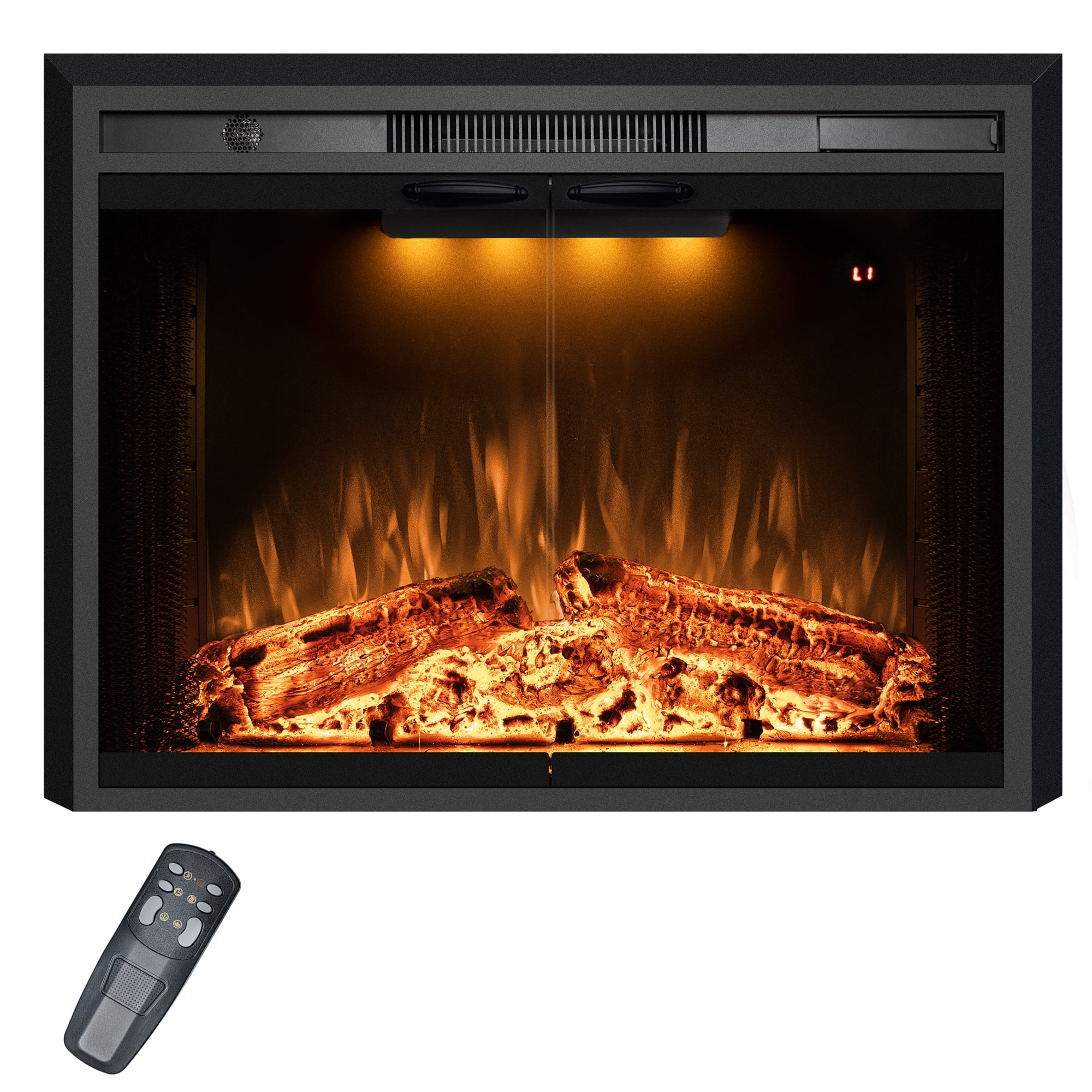 VINEMOUNT 30” Electric Fireplace Inserts with Glass Door and Mesh ...