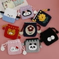 Cartoon hand-woven drawstring bag, woven five-strand yarn crochet coin ...