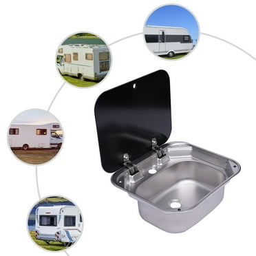 TOOL1SHOoo Small Drain Mobile RV Caravan Kitchen Sink with Cover, 304 ...