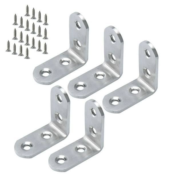 Uxcell 5 Piece 40 X 40mm Stainless Steel L Shaped Angle Brackets With