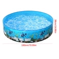 Round Print Foldable Hard Plastic Pool, Non-Inflatable Sturdy Structure ...