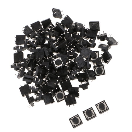 100 Pieces 4-Pin Tactile Push Button Switch Momentary Switch 12x12x7mm ...
