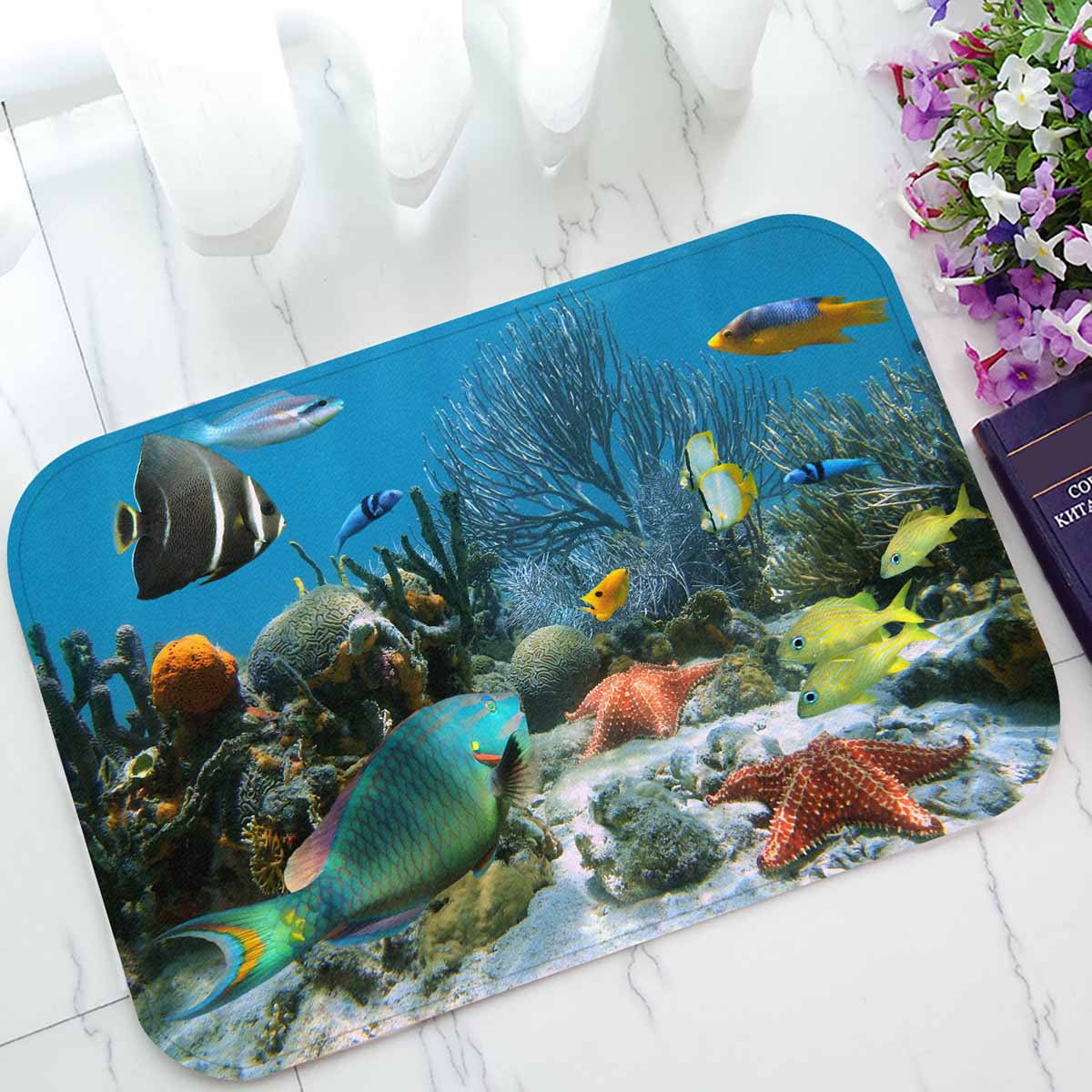 PKQWTM Coral reef starfish colorful tropical fish Caribbean sea Home ...