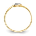 10K Gold CZ Heart Bypass Three Stone Ring - Walmart.com