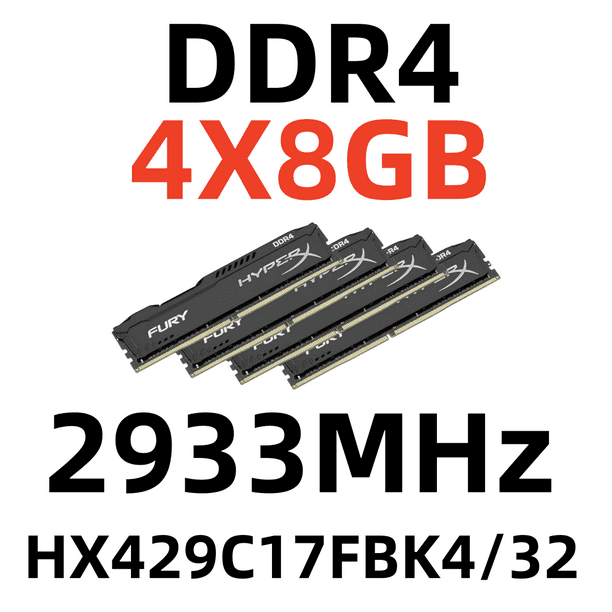 Kingston HyperX Fury DDR4 2933MHz 32GB RAM Memory Desktop Memory DIMM ...
