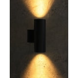 LEONLITE 2-Pack Cylinder Up Down Wall Sconce, Hardwired Wall Mount ...