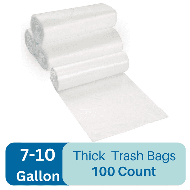 ProCure 7-10 Gallon Clear Trash Bags, 100 Count - S/M - High Density, 8 ...