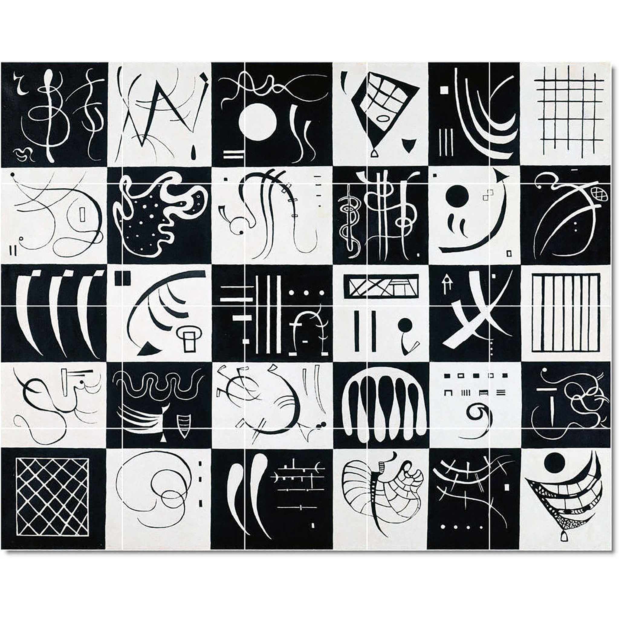 Ceramic Tile Mural-Wassily Kandinsky Abstract Tile Mural Commercial ...