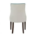 Home Square Fabric Upholstered Dining Chair in Blue and White - Set of ...