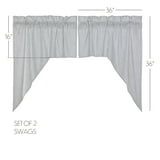 VHC Sawyer Mill Blue 2 Piece Swag Set Kitchen Farmhouse Curtains for ...