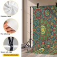 Bohemian Green Floral Backdrop for Photography, Boho Tribal Ethnic ...