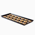Black Metal Boot Tray with Tan & Black Chevron Coir Insert - Walmart.com
