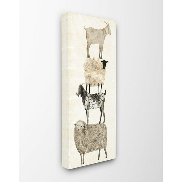 The Stupell Home Decor Collection Fun Stacked Sheep and Goats Farm ...