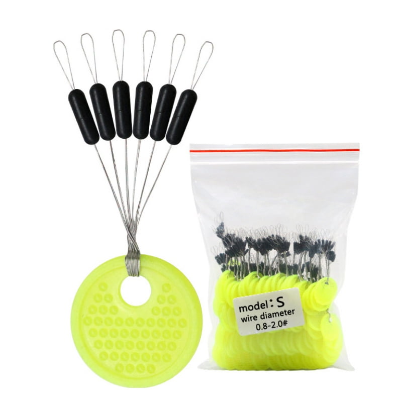 Rubber Fishing Bobber Stopper, 6 in 1 Float Sinker Stops, Long Column ...
