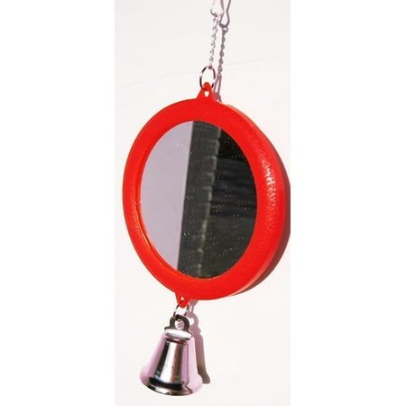 Pet Bird Mirror with Bell Interactive Parrot Toy Bird Cage Mirror for ...