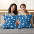 Blue Summer Pillow Covers Set of 2, Starfish Shell Bubble Nautical ...