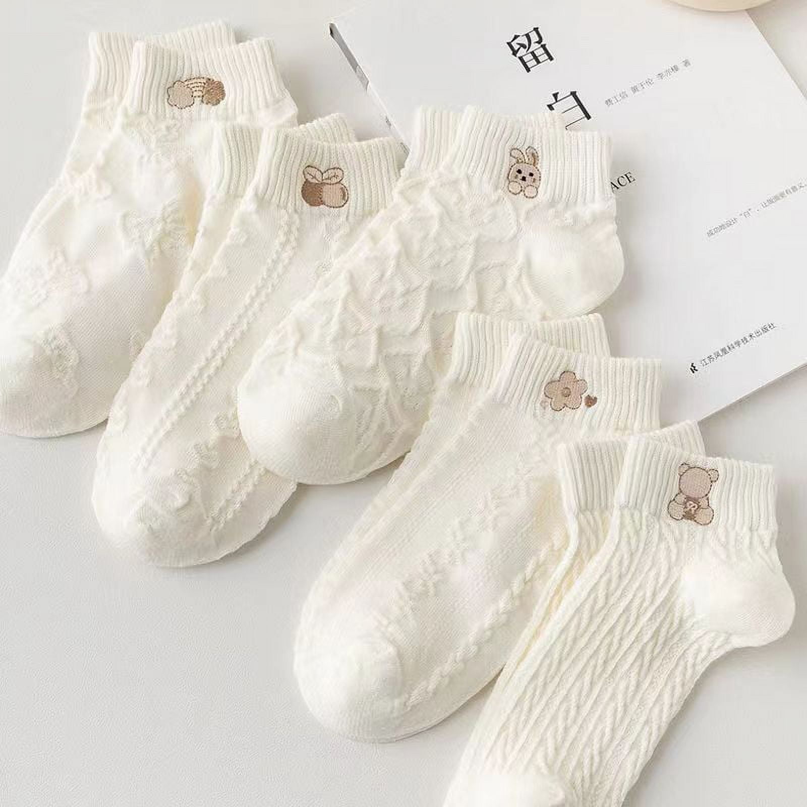 Click here for Zhuge 5 Pairs Of Womens Cotton Crew Socks  Thin So... prices