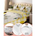 4 Piece Queen Sheet Set Yellow Gnomes Sheets Set for Queen Size Bed ...