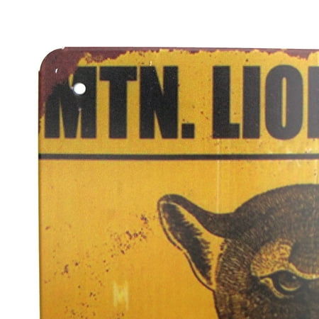 Metal Mountain Lion Warning Sign Hunting Cabin Lake House Beware ...
