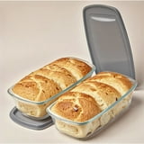 2 Pack Glass Loaf Pan Set with Lids - 1.9 Qt/1800 ML Stackable Glass ...