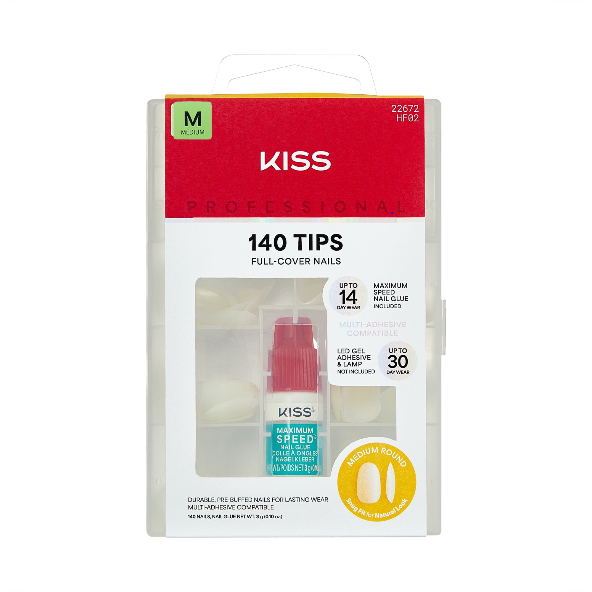 Click here for Kiss 140 Nails- Earthly  White  Round  Medium prices