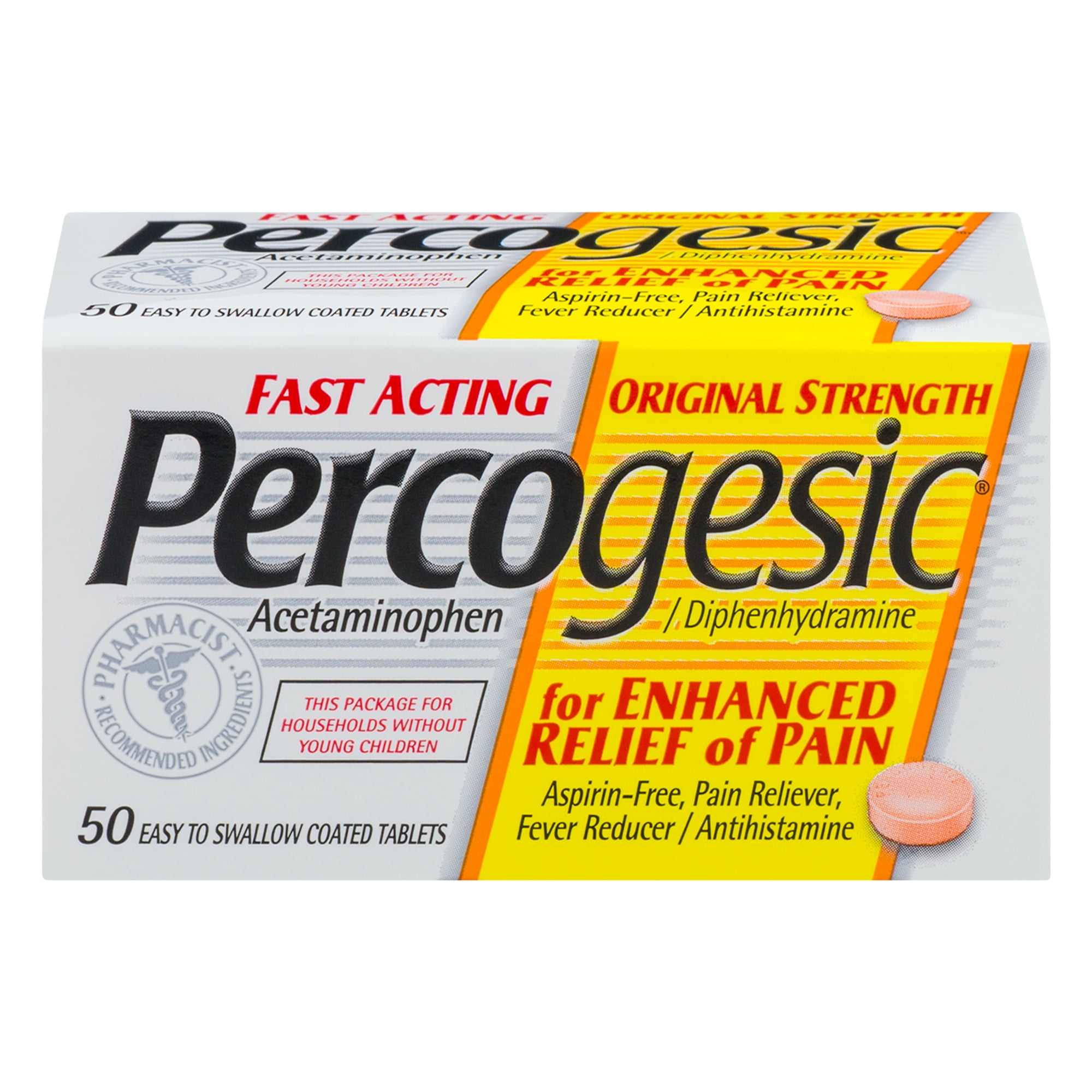 Percogesic Original Strength Pain Relief, Aspirin Free Fast Acting ...