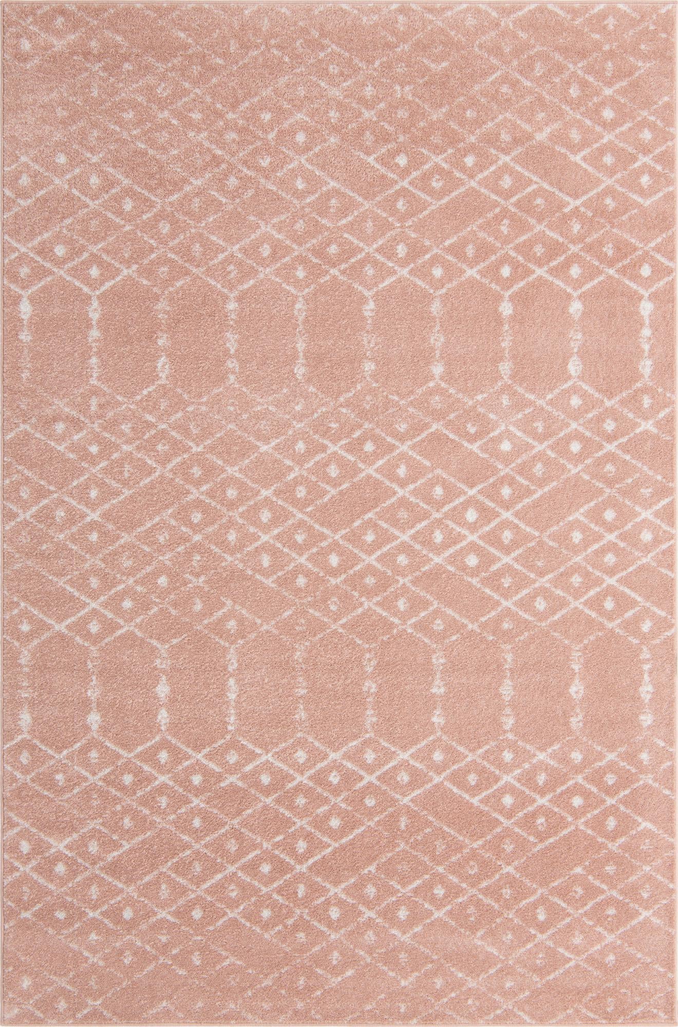 Rugs.com Paxon Trellis Collection Rug – 5' x 8' Rose Pink Medium Rug ...