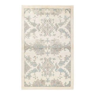 SAFAVIEH Adirondack Evonne Geometric Area Rug, Ivory/Grey, 6' x 6 ...