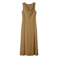 Byworldtasic Womens Dress Cowl Neck Sleeveless Maxi Dress Elegant ...