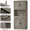 Homfa 71" Tall Farmhouse Storage Cabinet, Kitchen Pantry with 2 Drawers ...