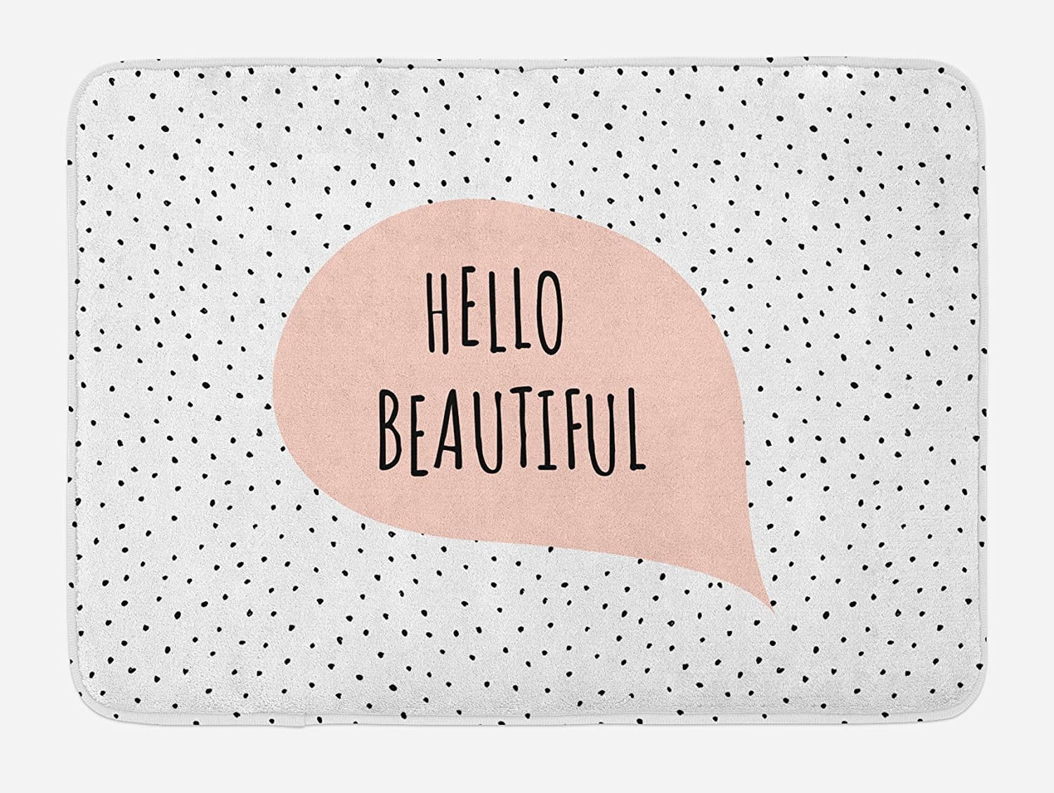 Hello Bath Mat for Simple Modern Design Message in a Pastel Colored ...