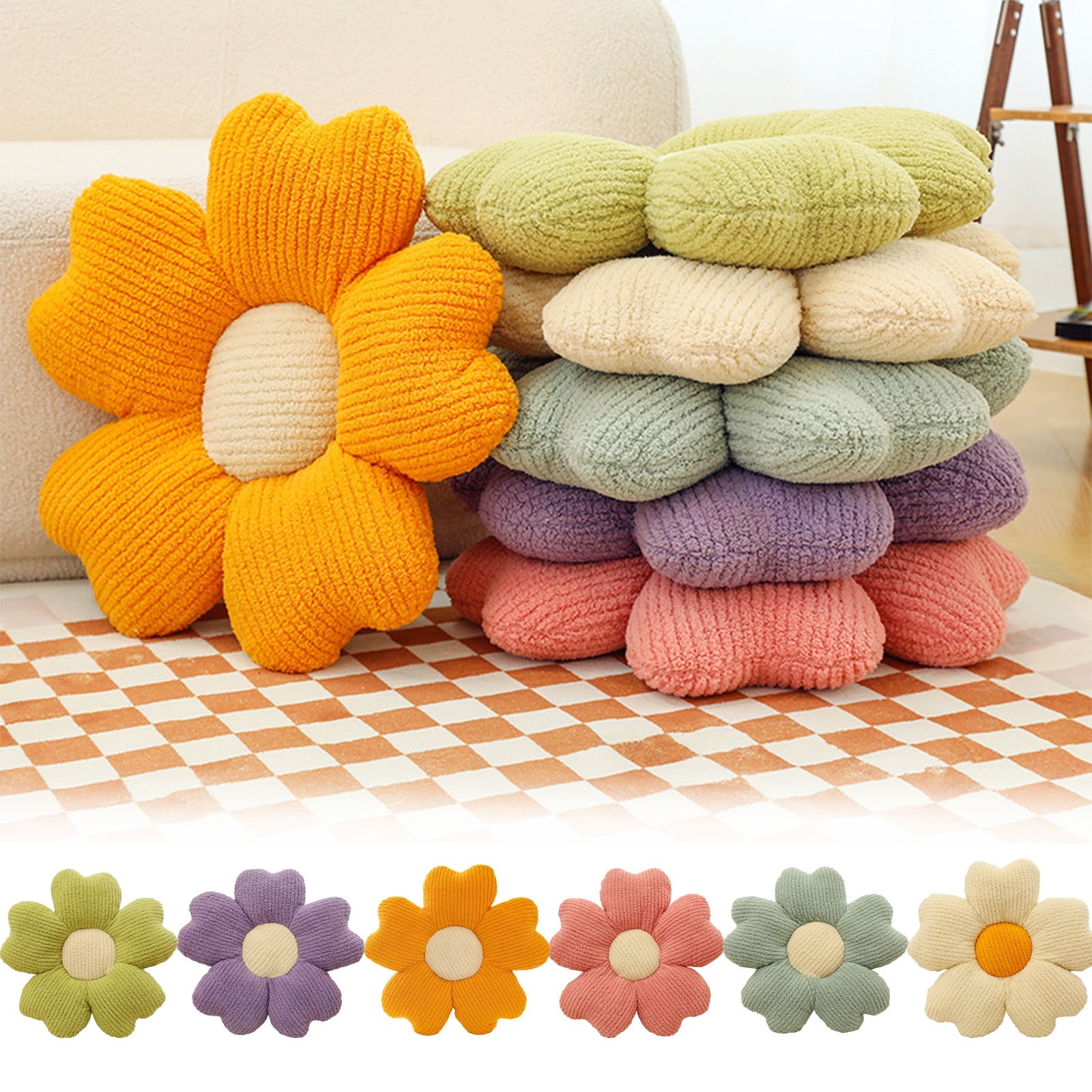 Click here for Reteiv 21.5 Flower Shaped Throw Pillow  Soft Decor... prices