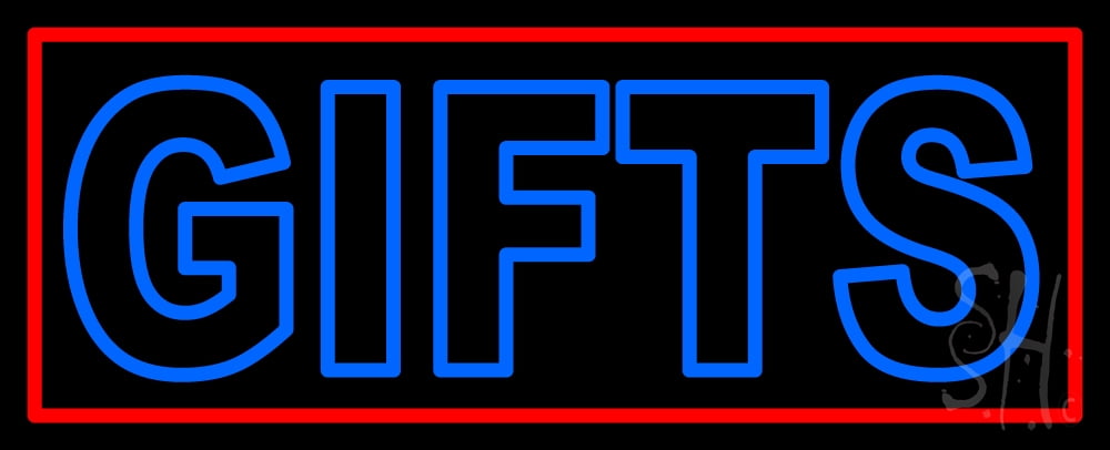 Gifts LED Neon Sign 13" Tall x 32" Wide - inches, Black Square Cut ...