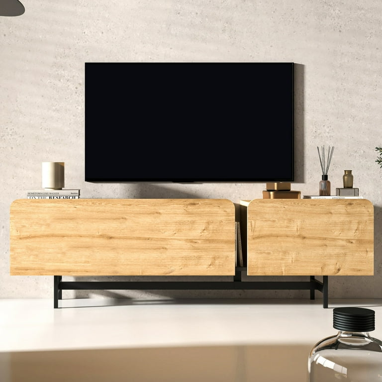 Atelier Mobili Mid Century Modern TV Stand Entertainment Center for 65 inch TV