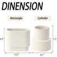 YANWE1 White Ceramic Flower Vase, Ribbed Decorative Vase, 7.5 Inch ...