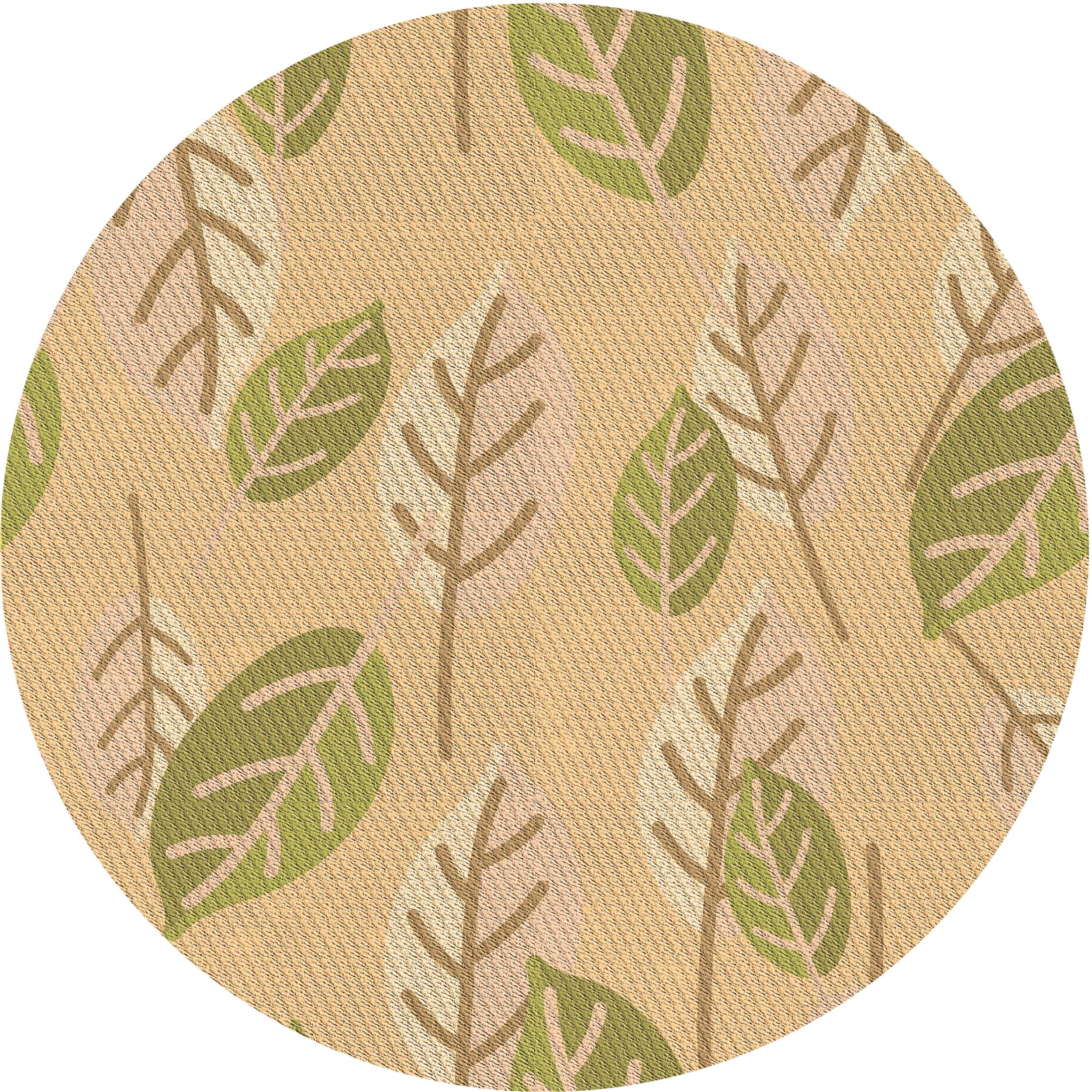 Ahgly Company Indoor Round Patterned Caramel Brown Area Rugs, 4' Round ...