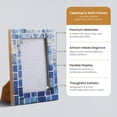 WWS-Indigo Picture Frames-Shades of Blue Bone Inlay-Mosaic Style Photo ...