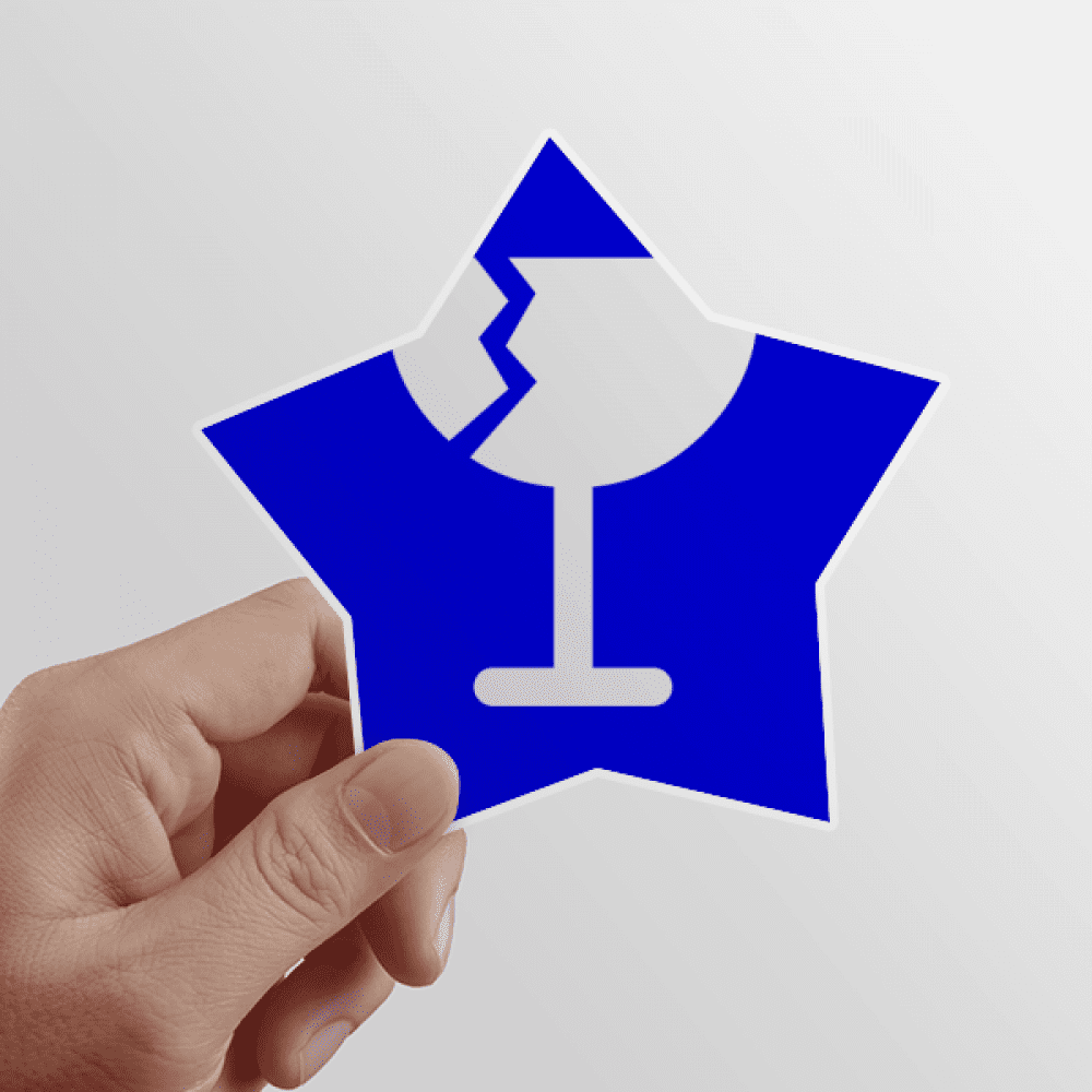 Fragile Blue Square Warning Mark Star Sticker Paster Vinyl Car Tags ...