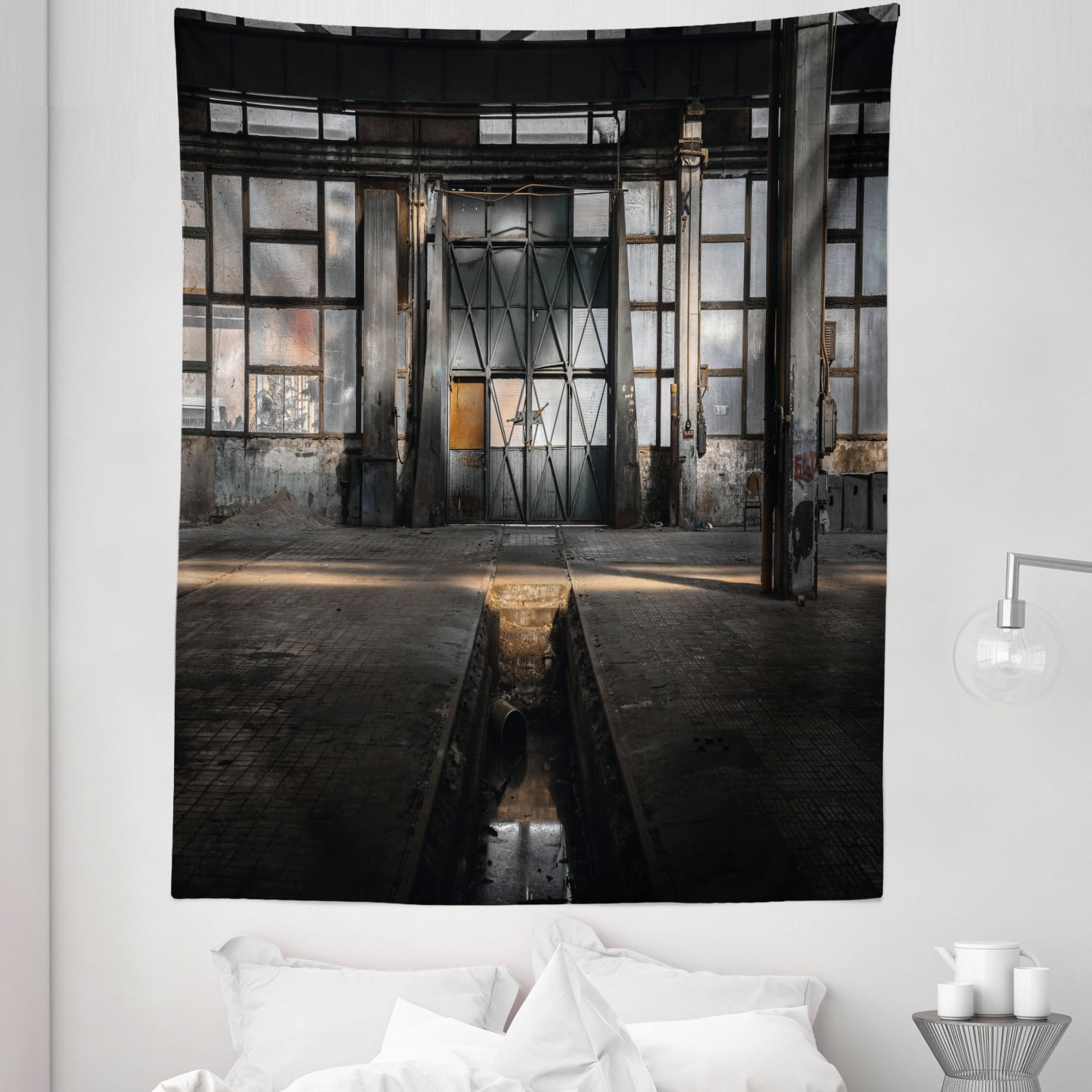 Industrial Tapestry, Creepy Dark Interior of a Derelict Workplace ...