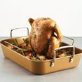 Ayesha Bakeware Nonstick Roaster with Convertible Rack, 11-Inch x 15 ...