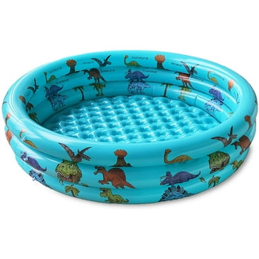 Funsicle Lagoon Blue Squiggle 3-Ring Inflatable Swimming Pool, Round ...