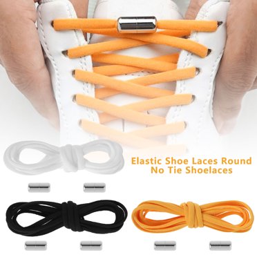 2 Pairs Lazy No Tie Elastic Tieless Flat Lock Laces Shoe Laces Strings ...