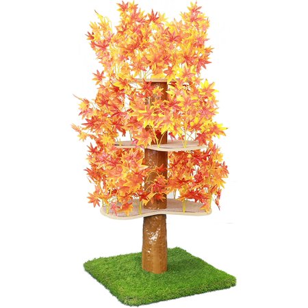 On2 Pets Cat Tree with Leaves Made in USA, Cat House & Cat Activity ...